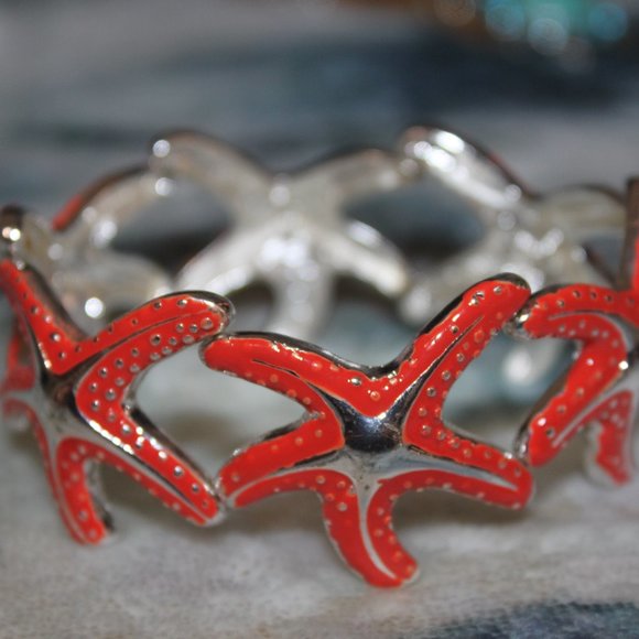 Sea Shack | Jewelry | Nwt Sea Life Orange Starfish Stretch Bracelet ...